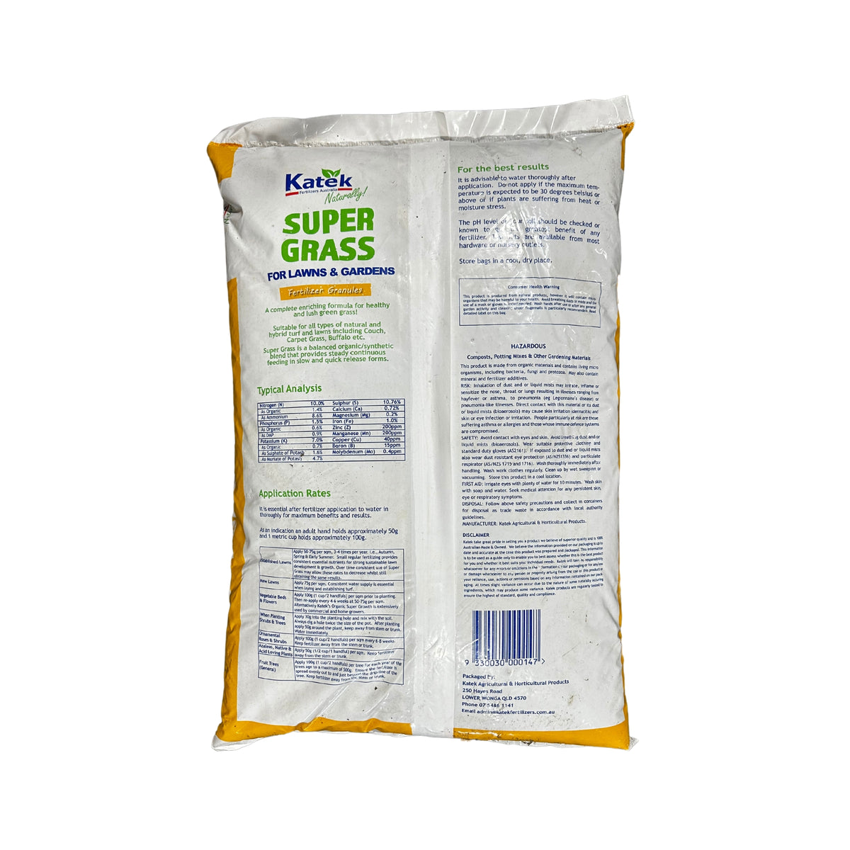 Katek - Super Grass - Lawn & Garden Fertiliser - 18kg – Northside ...