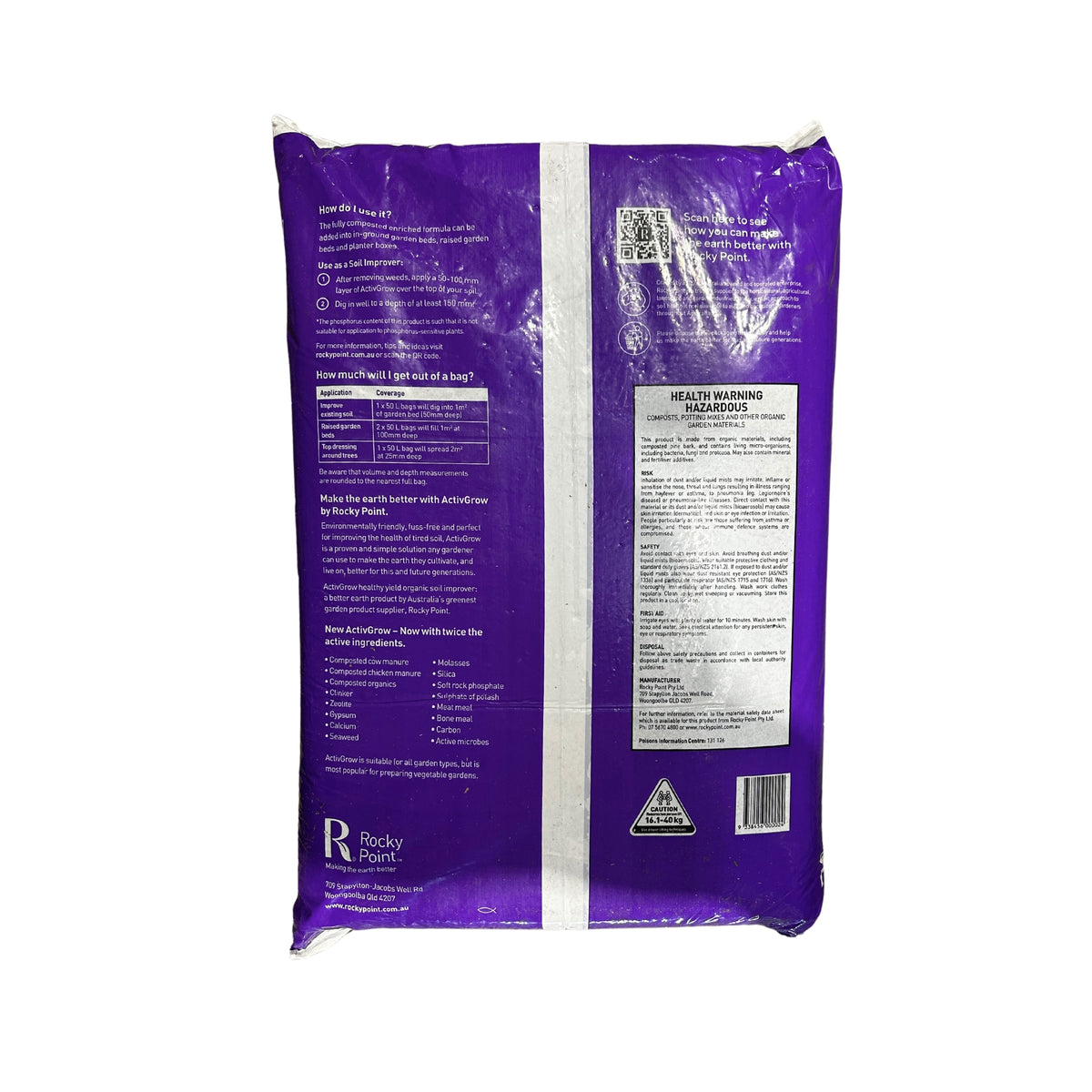 ActivGrow - Organic Soil Improver - Rocky Point - 50 Litre – Northside ...