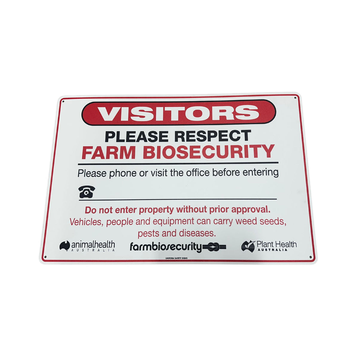 SIGN BIOSECURITY WARNING SIGN POLY EACH – Northside Produce Agency